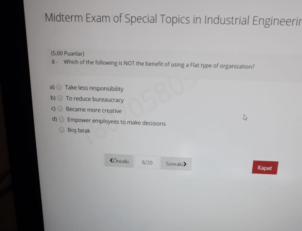 Solved Midterm Exam of Special Topics in Industrial | Chegg.com