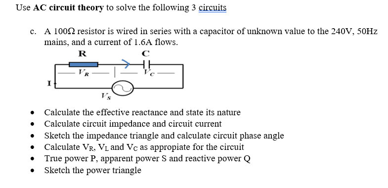 Solved Use AC circuit theory to solve the following 3 | Chegg.com