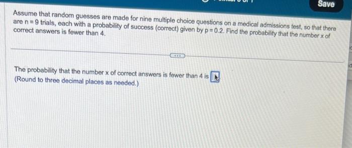 Solved Assume that random guesses are made for nine multiple | Chegg.com