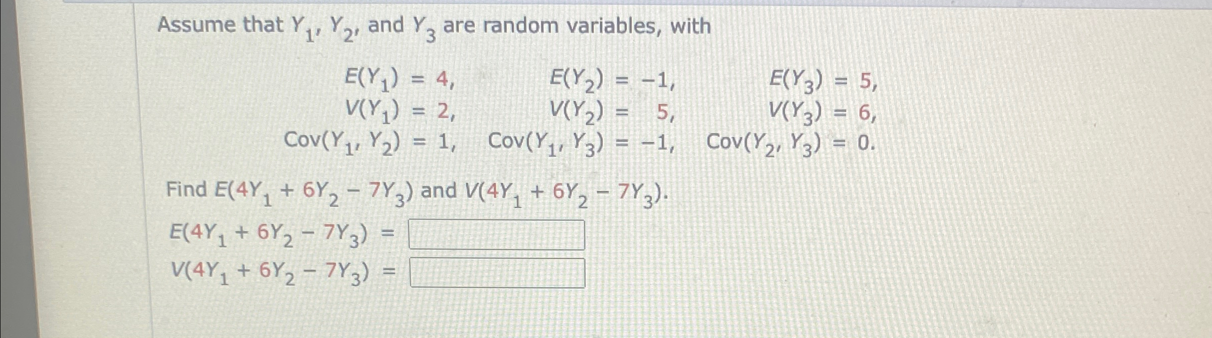 Solved Assume that Y1,Y2, ﻿and Y3 ﻿are random variables, | Chegg.com