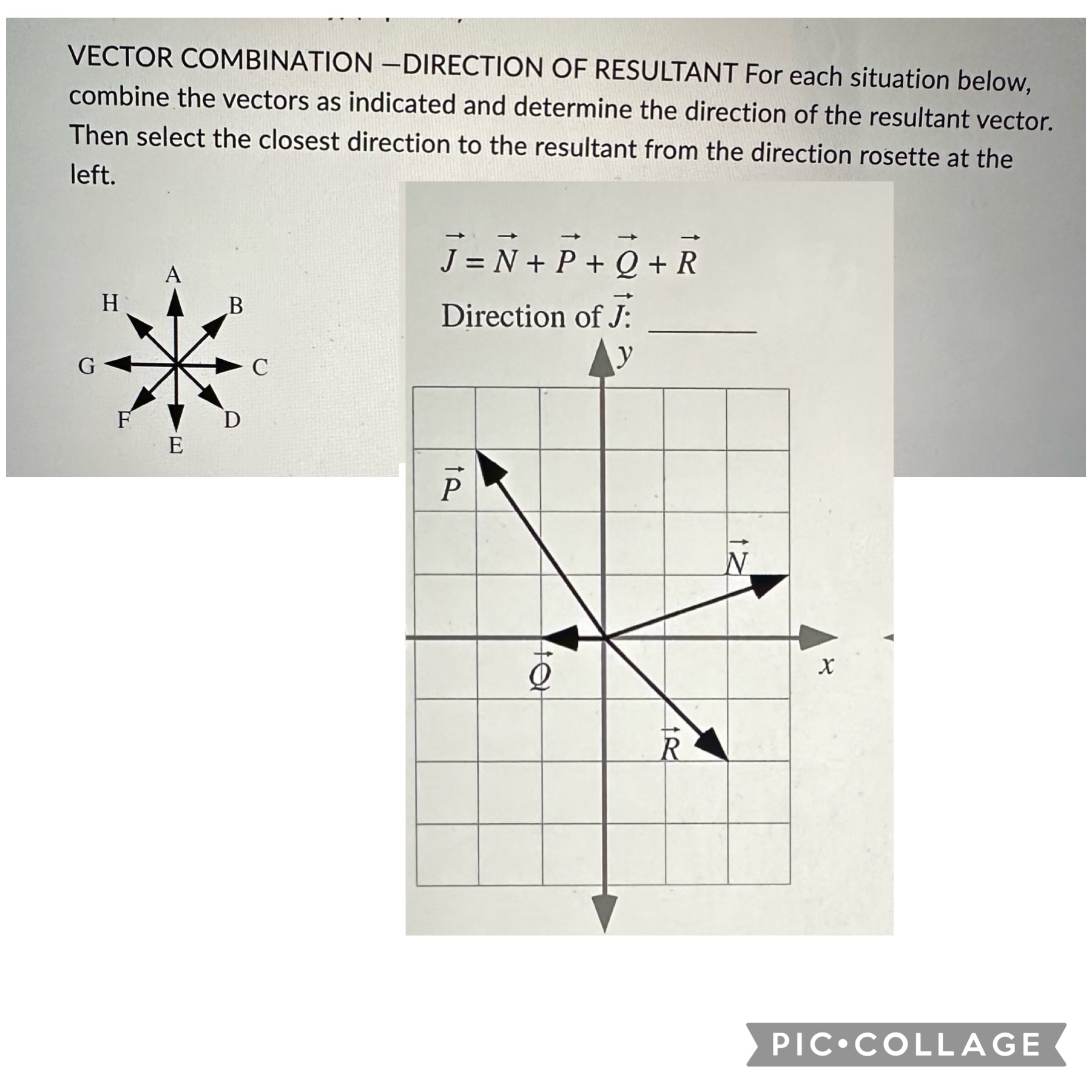 Solved VECTOR COMBINATION -DIRECTION OF RESULTANT For each | Chegg.com