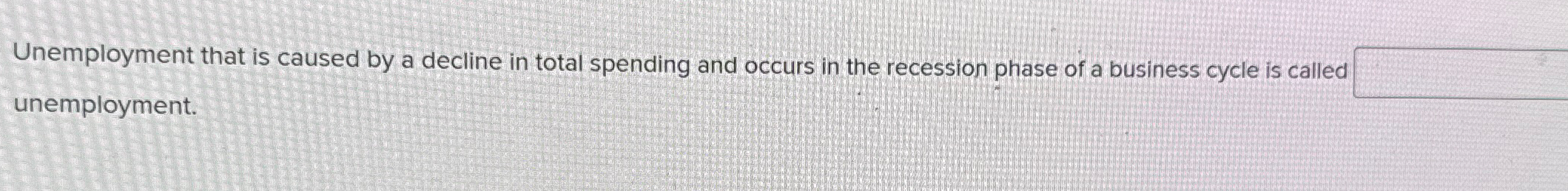 Solved Unemployment that is caused by a decline in total | Chegg.com