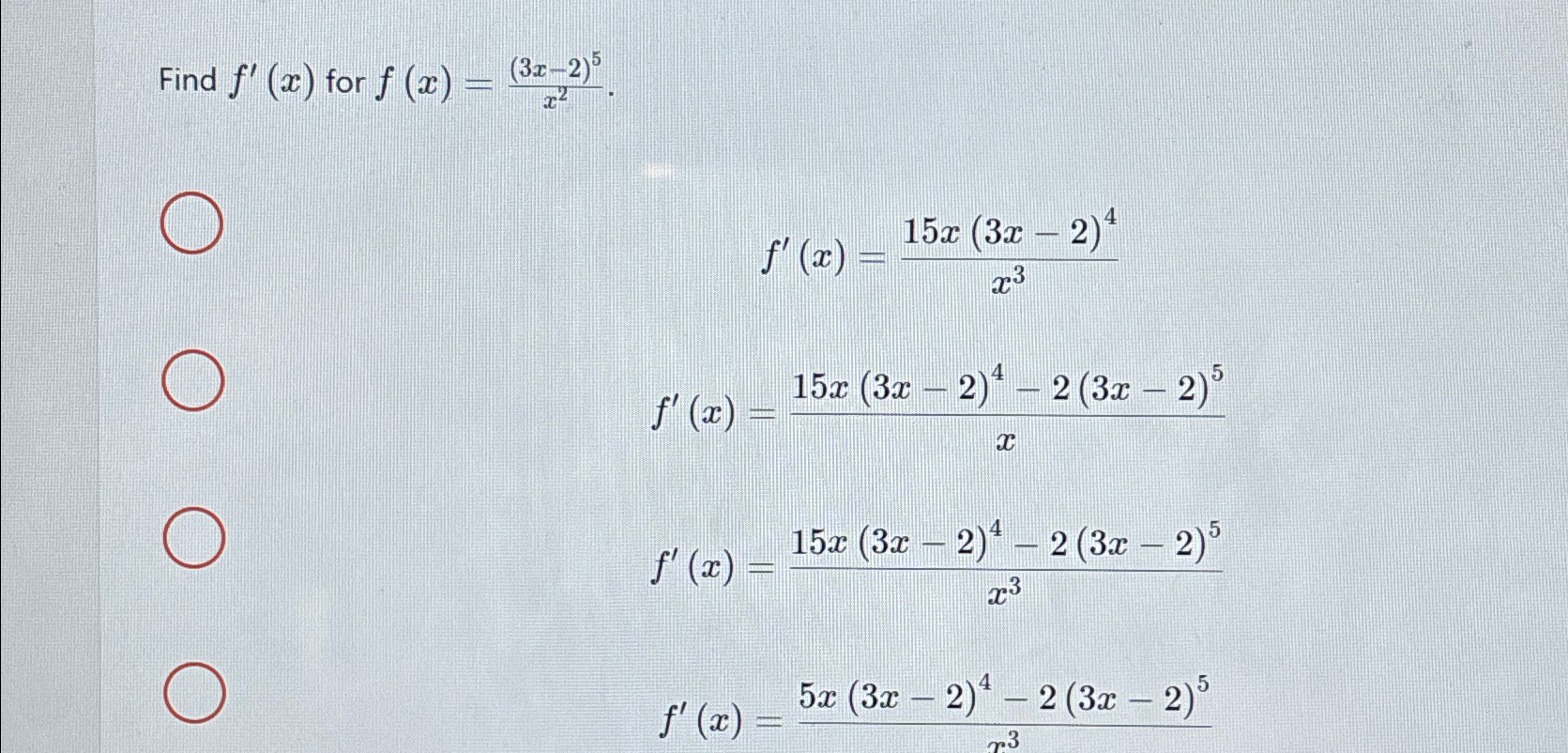 Solved Find f'(x) ﻿for | Chegg.com