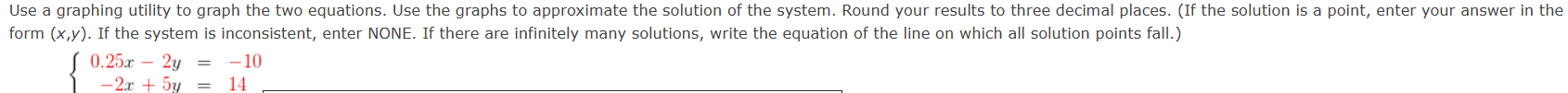 Solved form (x,y). ﻿If the system is inconsistent, enter | Chegg.com