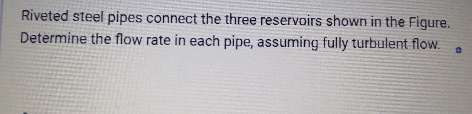 Solved Riveted steel pipes connect the three reservoirs | Chegg.com