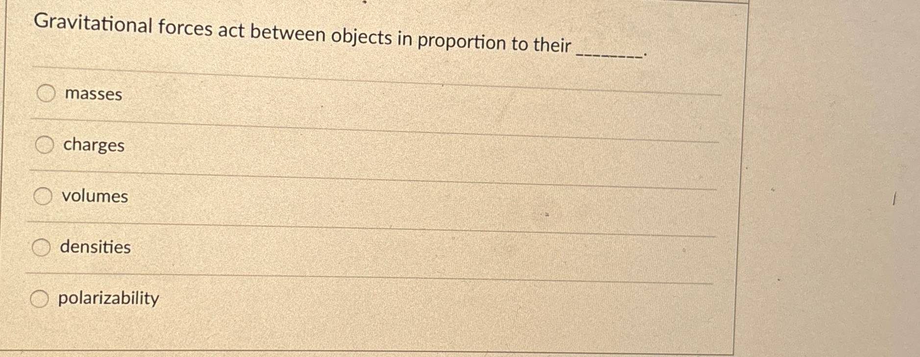 Solved Gravitational forces act between objects in | Chegg.com