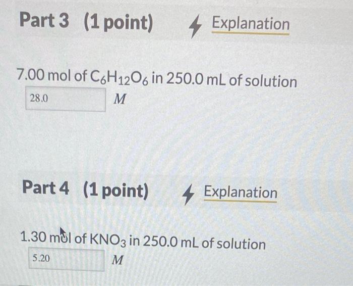 Solved Calculate the molarity of each of the following | Chegg.com