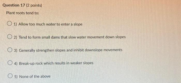 Solved Plant roots tend to: 1) Allow too much water to enter | Chegg.com