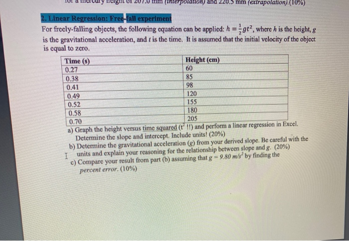 Solved polation) and 220.5 mm (extrapolation).(10%) 2. | Chegg.com