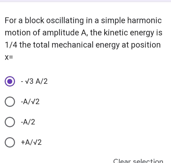 Solved For a block oscillating in a simple harmonic motion | Chegg.com