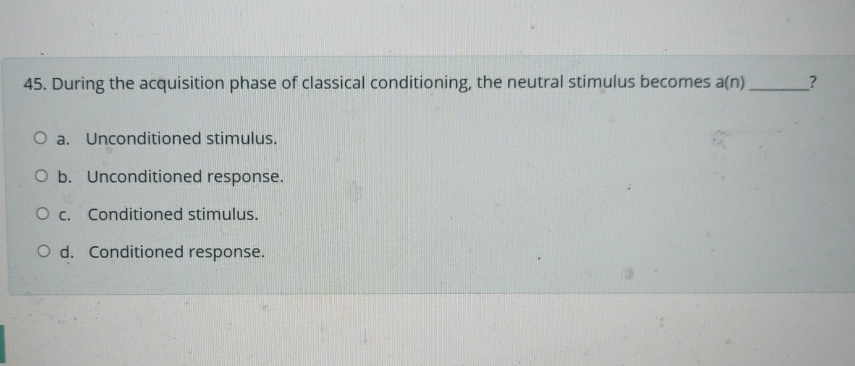 Solved During the acquisition phase of classical | Chegg.com