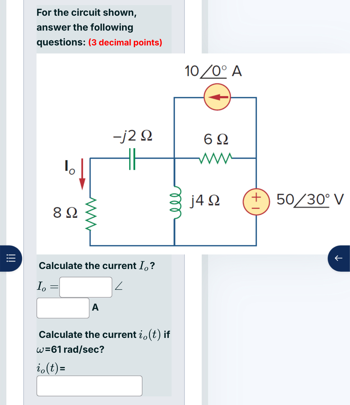 Solved For the circuit shown, answer the following | Chegg.com