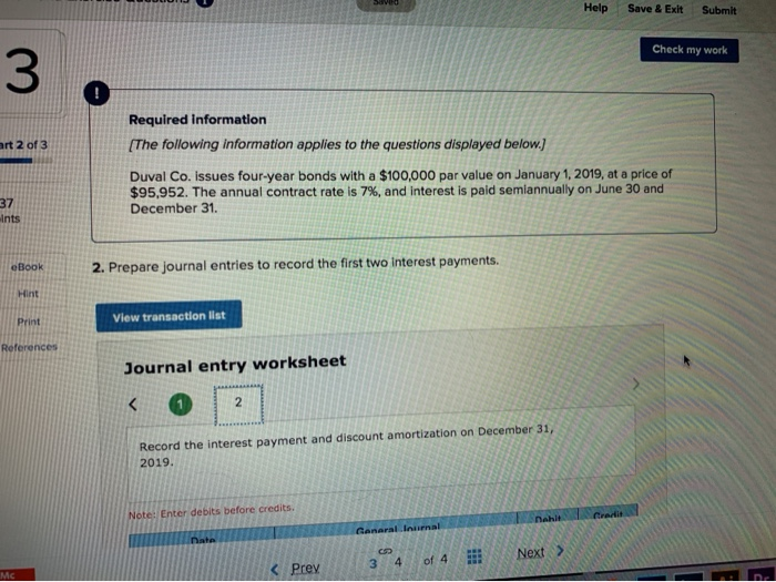 Solved Help Save & Exit Submit Check my work 3 art 2 of 3 | Chegg.com