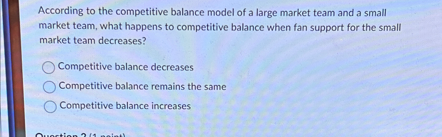 Solved According to the competitive balance model of a large | Chegg.com