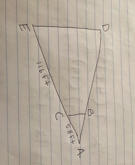 Solved How many feet is DE since triangles ABC and ADE are | Chegg.com