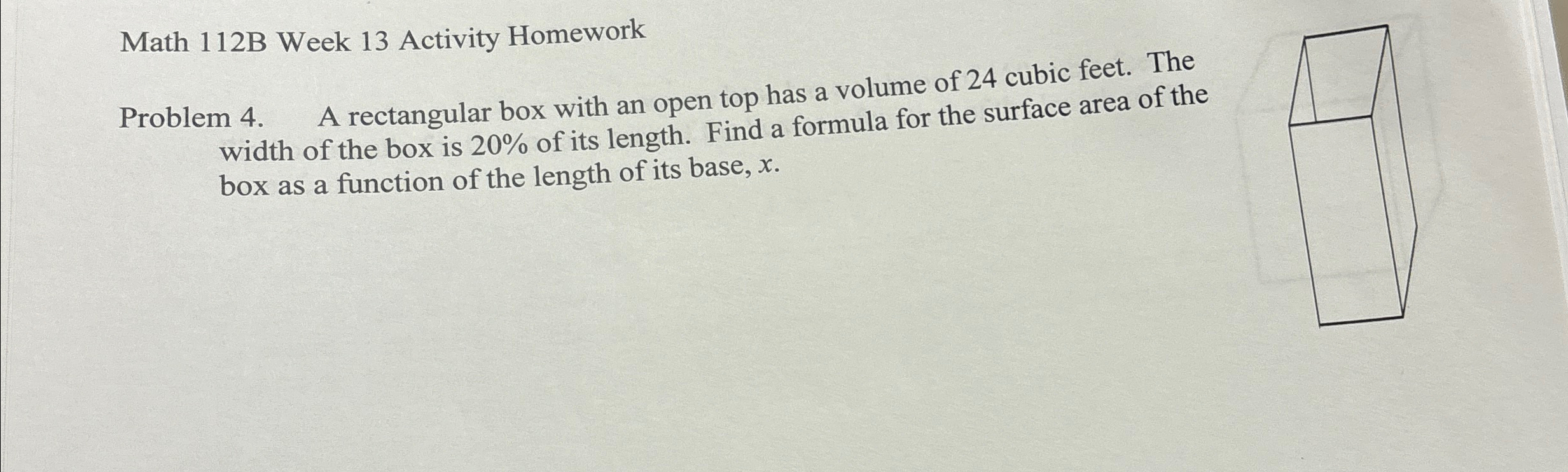 Solved Math 112B Week 13 ﻿Activity HomeworkProblem 4. ﻿A | Chegg.com