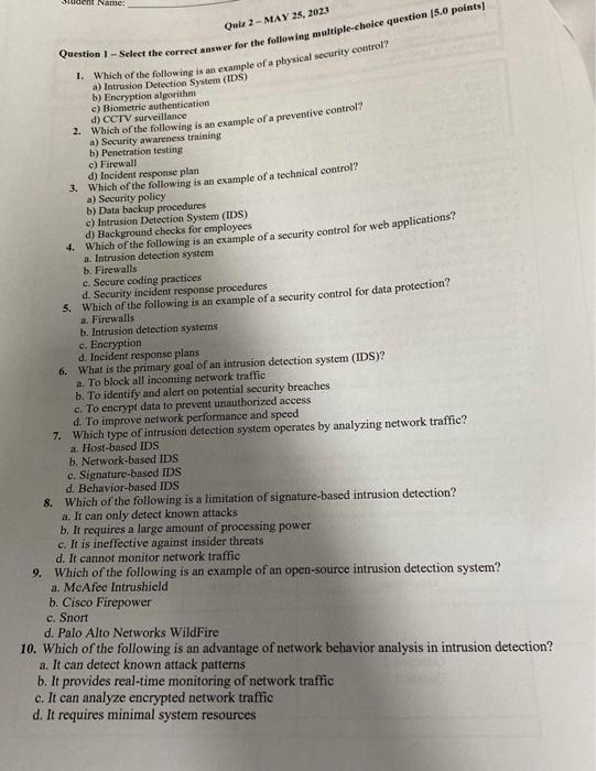 Solved 1. Which of the following is an example of a physical | Chegg.com