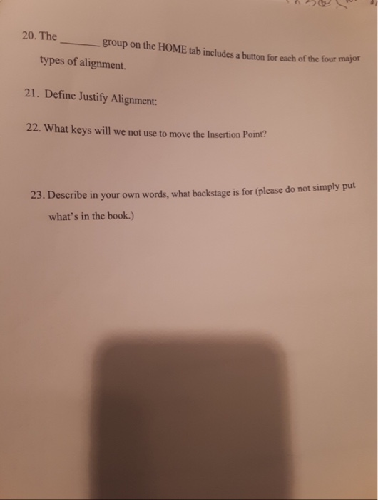 Solved 0 20. The group on the HOME tab includes a button for | Chegg.com