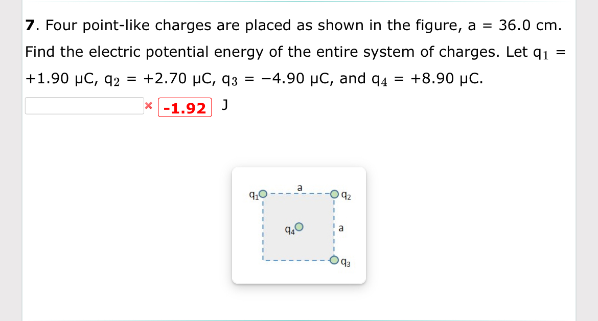 Solved Four point-like charges are placed as shown in the | Chegg.com