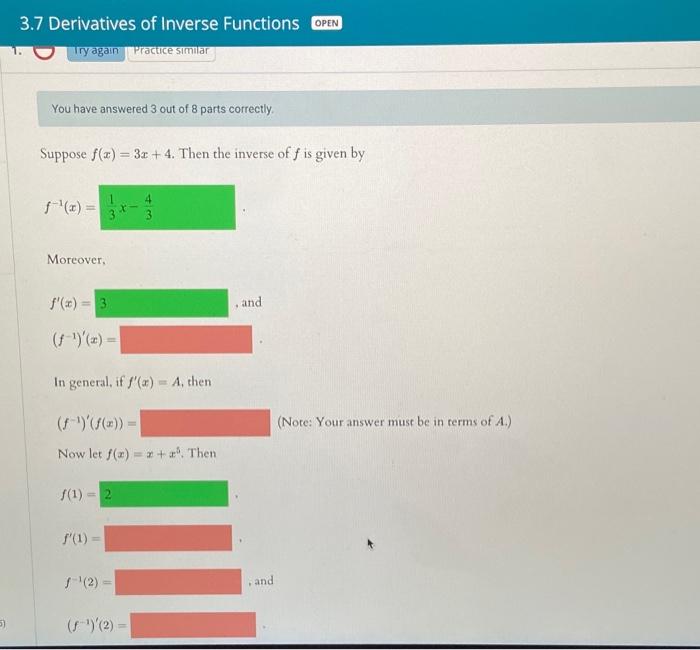 Solved You have answered 3 out of 8 parts correctly. Suppose | Chegg.com