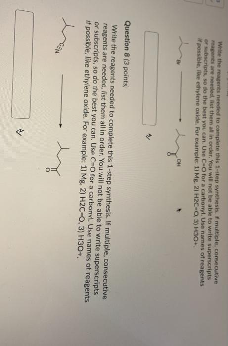 Solved Write the reagents needed to complete this 1-step | Chegg.com