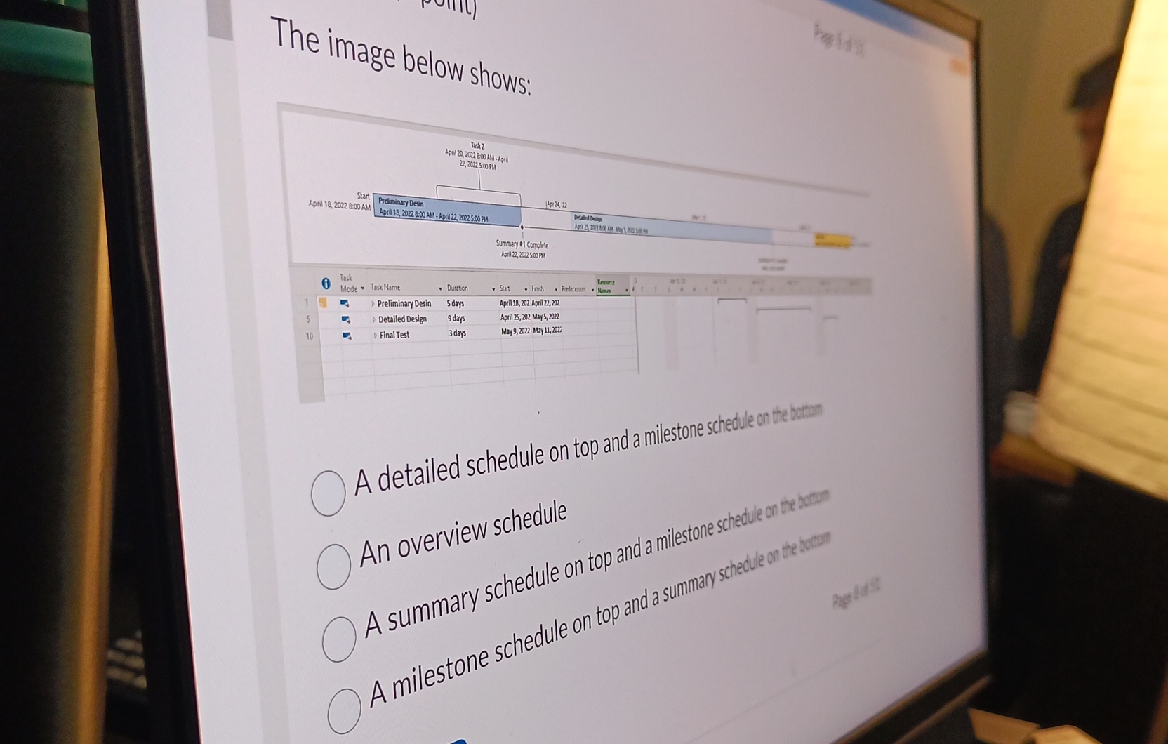 Solved The image below shows:6 .Tosk TaktPreliminary | Chegg.com