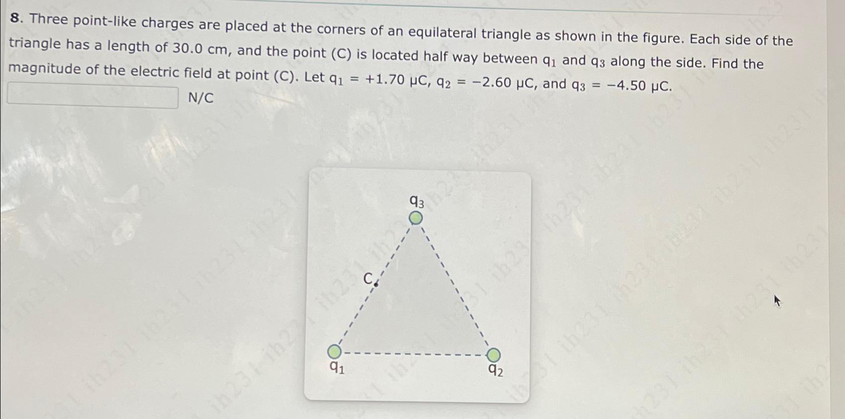 Solved Three point-like charges are placed at the corners of | Chegg.com