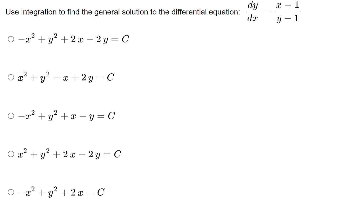 Solved Use integration to find the general solution to the | Chegg.com