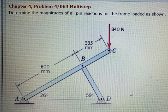 Solved determine the magnitudes of all pin reactions for the | Chegg.com