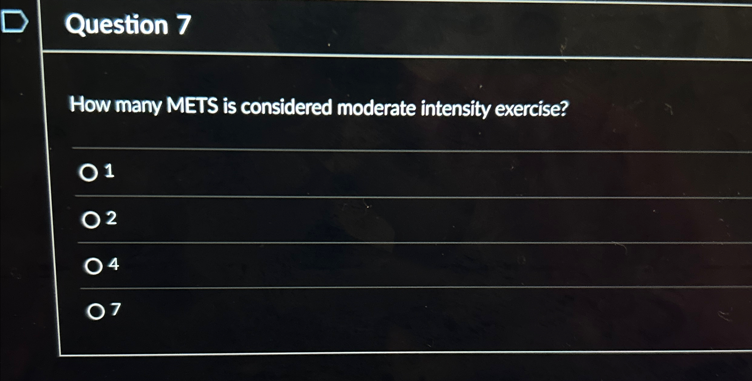 Solved Question 7How many METS is considered moderate | Chegg.com