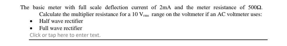 Solved The basic meter with full scale deflection current of | Chegg.com