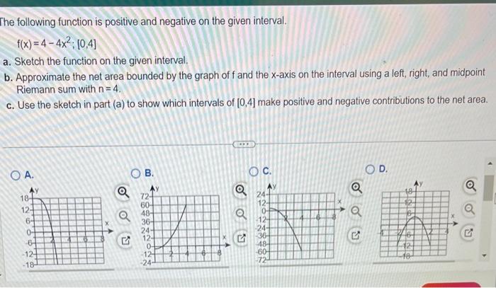 Solved The following function is positive and negative on | Chegg.com