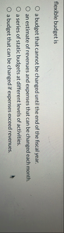 Solved flexible budget isa budget that cannot be changed | Chegg.com