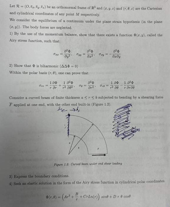 Solved Let R=(O,eˉx,eˉy,eˉz) be an orthonormal frame of R3 | Chegg.com