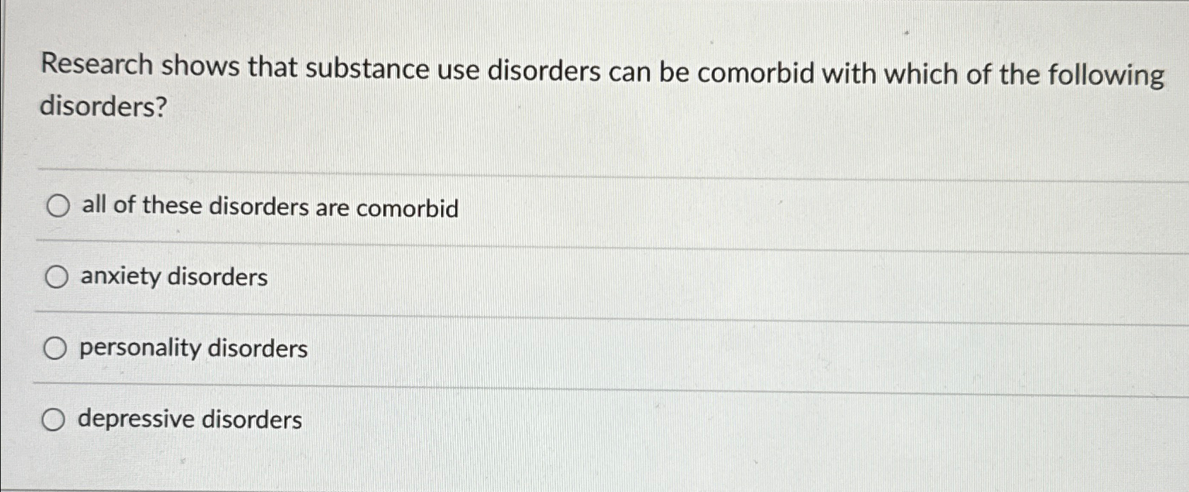 Solved Research shows that substance use disorders can be | Chegg.com