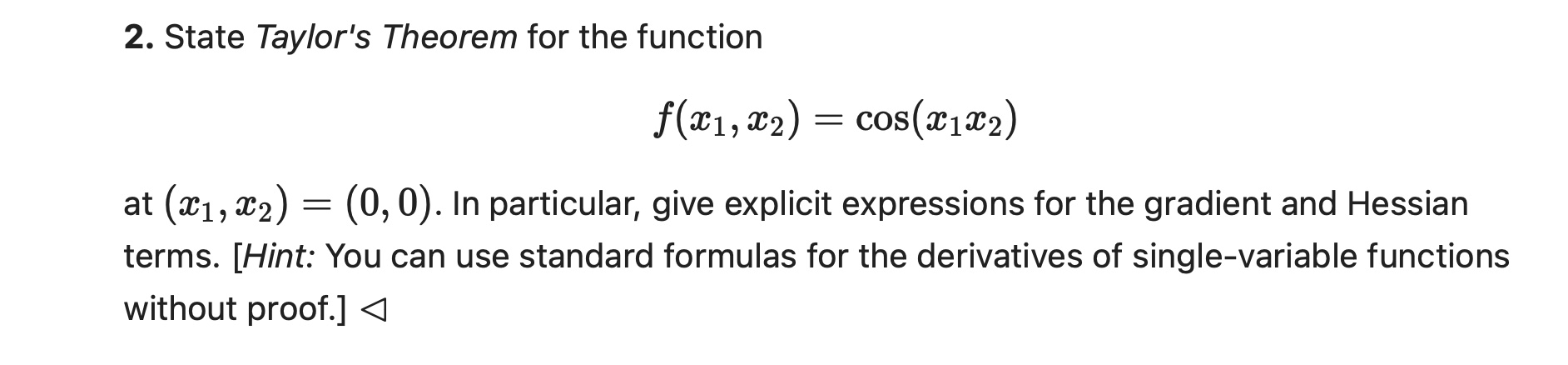 Solved State Taylor's Theorem for the | Chegg.com