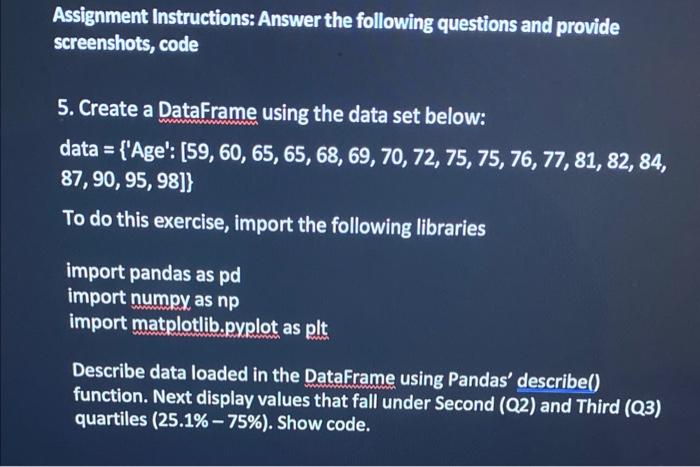 Solved Assignment Instructions: Answer the following | Chegg.com