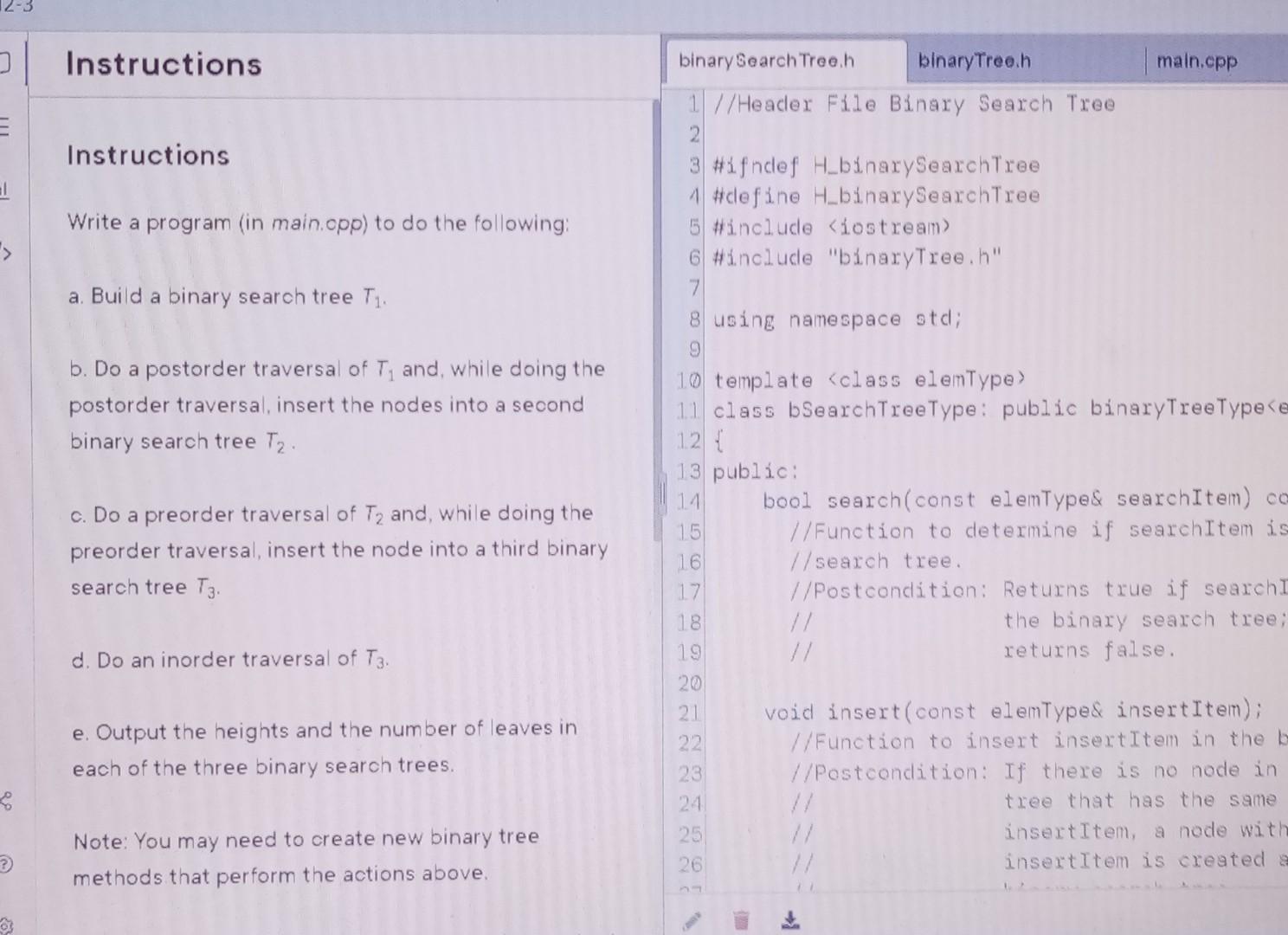 Solved Instructions Write a program (in main.opp) to do the | Chegg.com