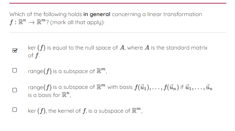 Solved Which of the following holds in general concerning a | Chegg.com