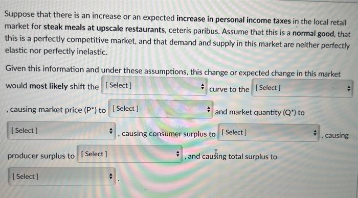 Suppose that there is a decrease or an expected | Chegg.com