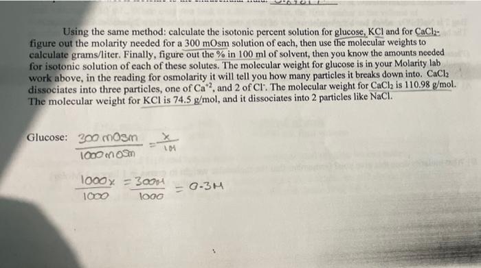 Solved Using the same method: calculate the isotonic percent | Chegg.com