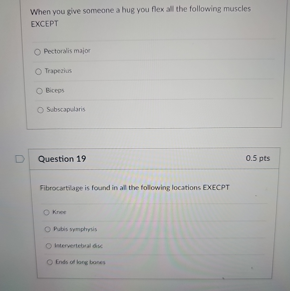 Solved When you give someone a hug you flex all the | Chegg.com