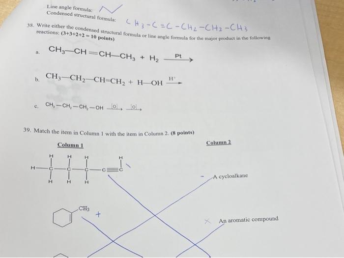 Solved Line angle formula Condensed structural formula: | Chegg.com