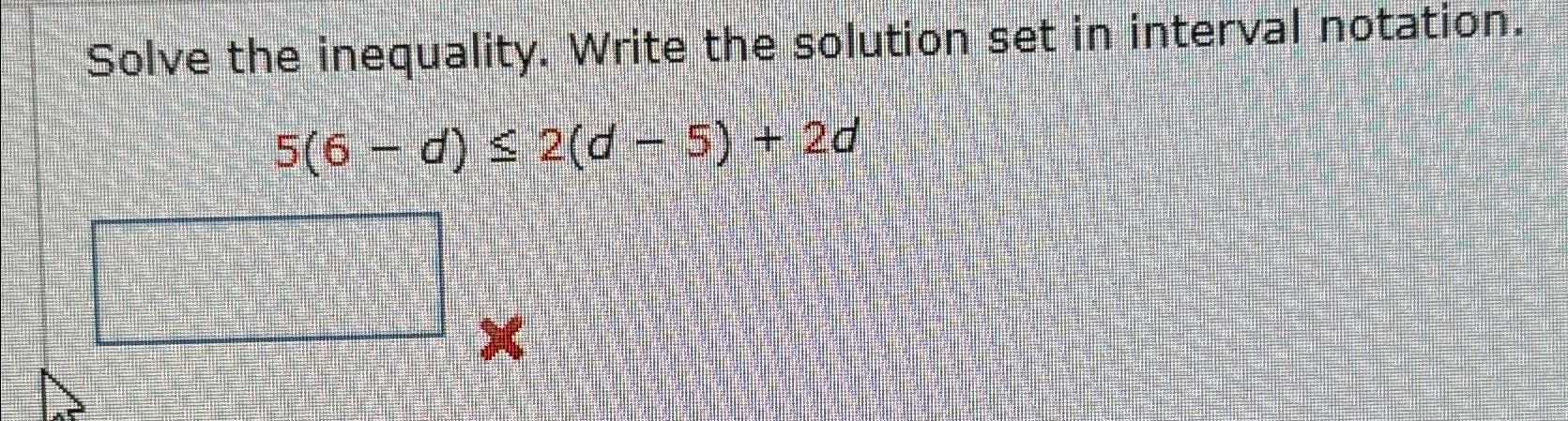 Solved Solve the inequality. Write the solution set in | Chegg.com
