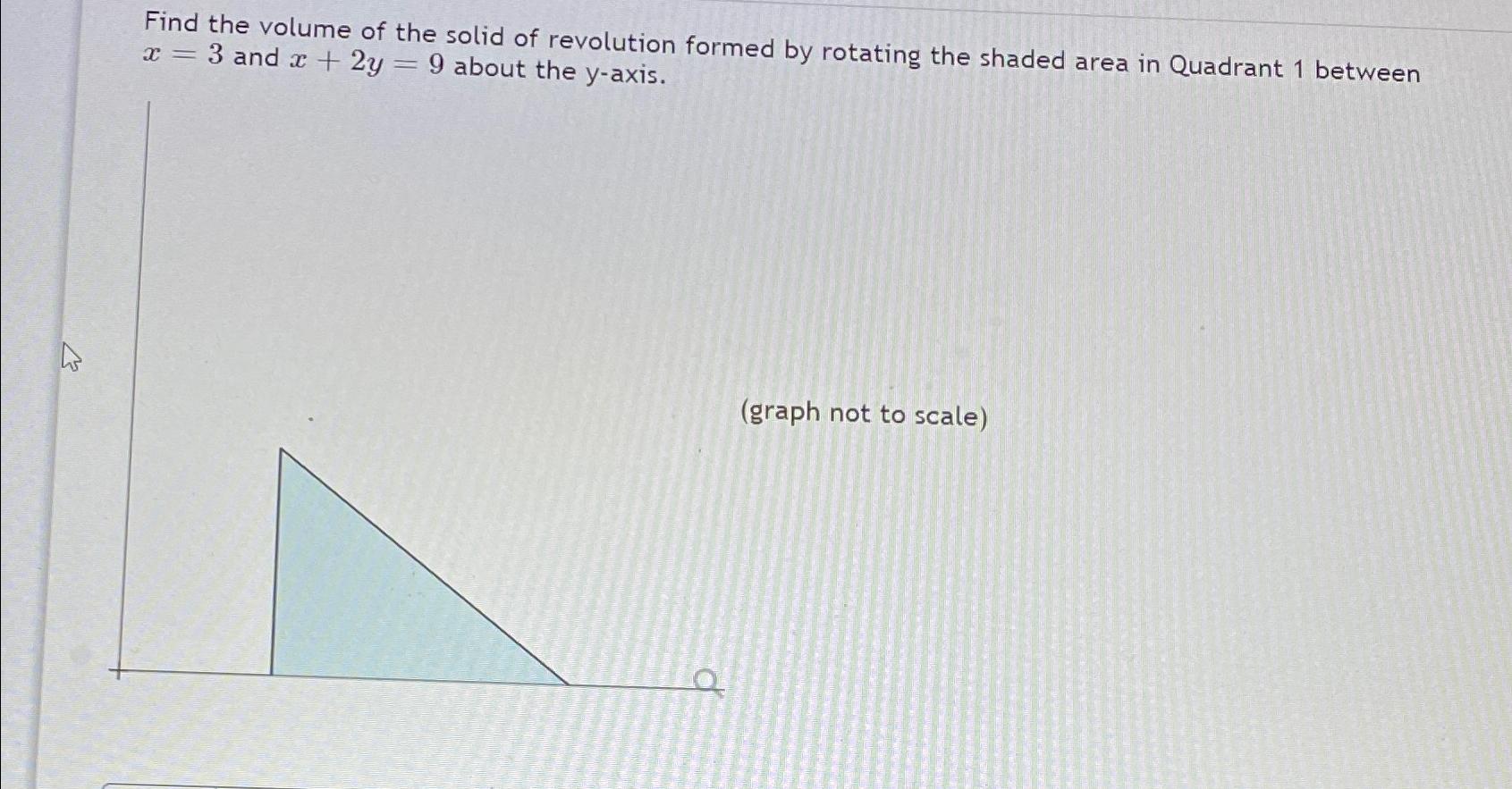 Solved Find The Volume Of The Solid Of Revolution Formed By