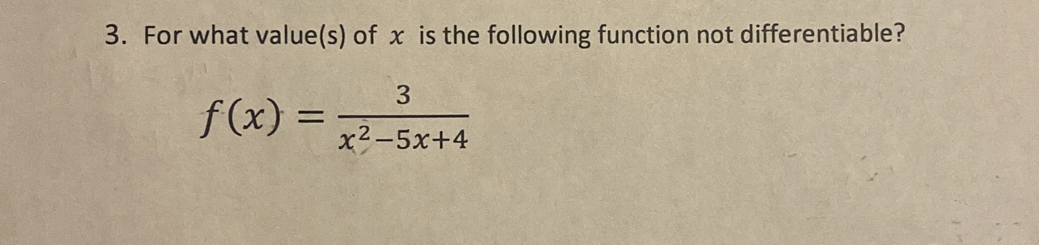 Solved For what value(s) ﻿of x ﻿is the following function | Chegg.com