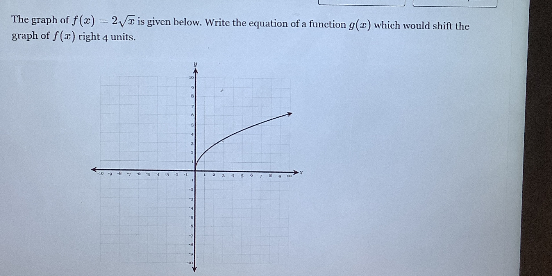 Solved The graph of f(x)=2x2 ﻿is given below. Write the | Chegg.com