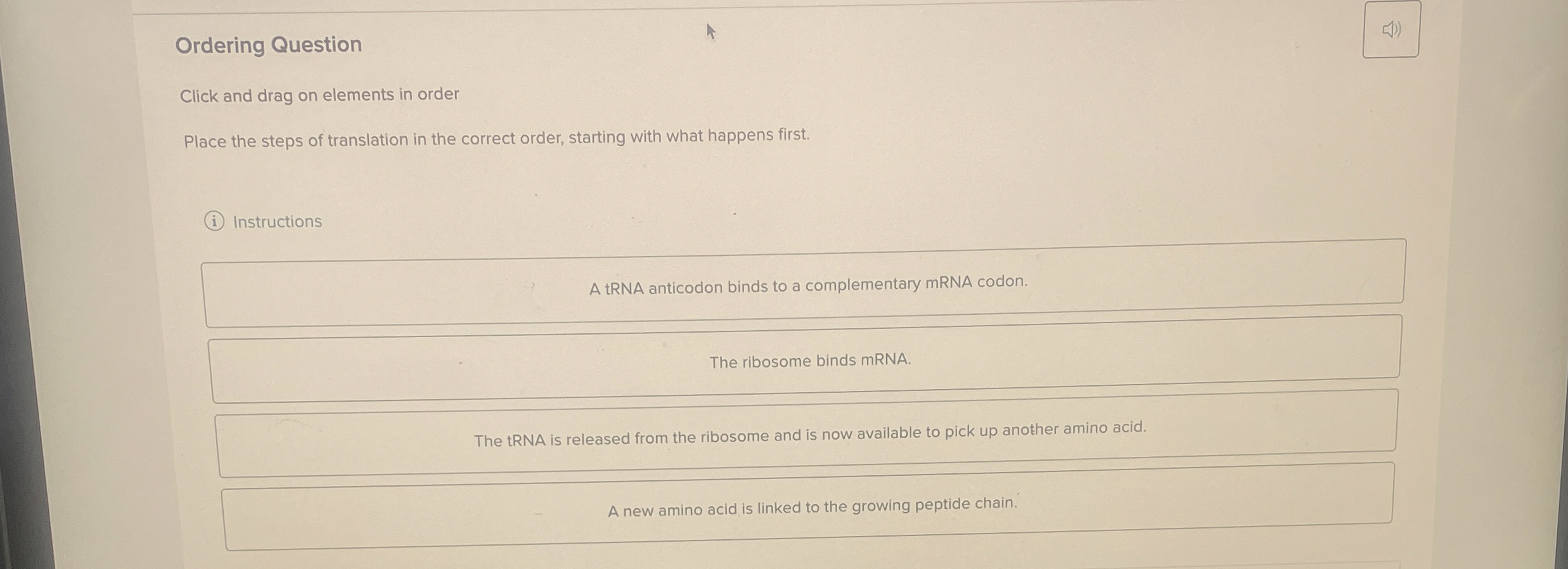 Solved Ordering QuestionClick and drag on elements in | Chegg.com