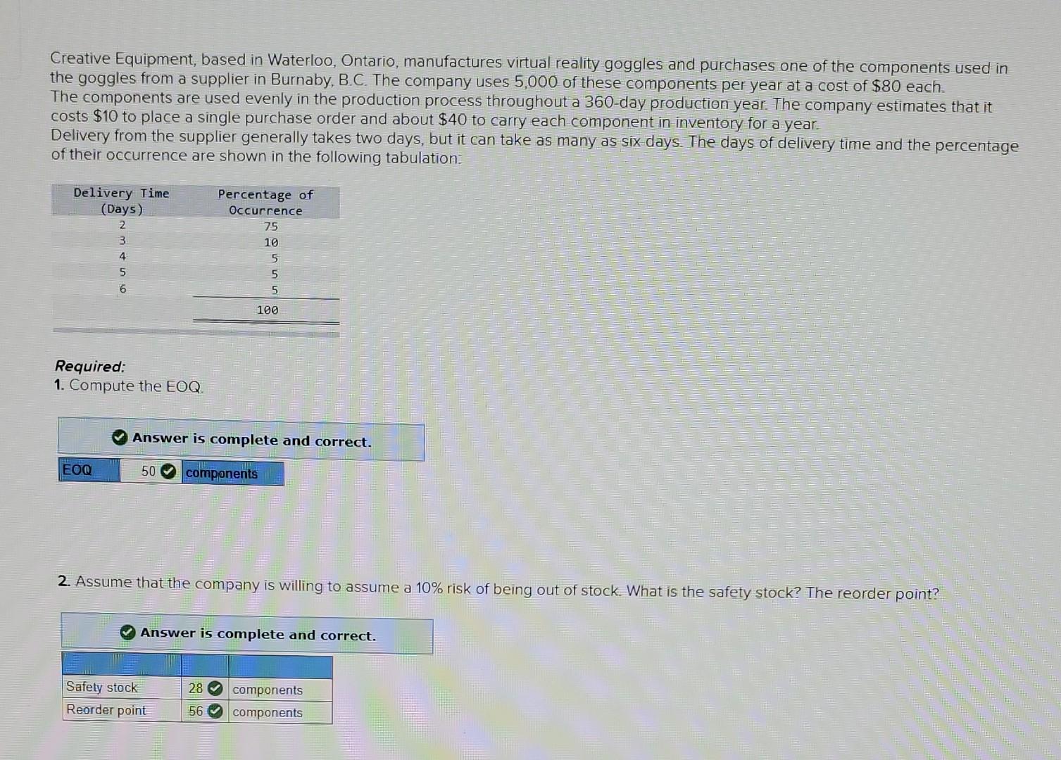 Solved Creative Equipment, based in Waterloo, Ontario, | Chegg.com