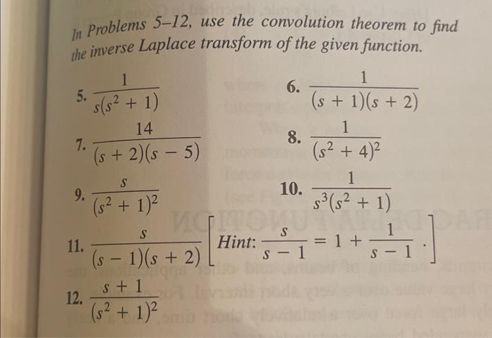 Solved In Problems 5-12, use the convolution theorem to find | Chegg.com